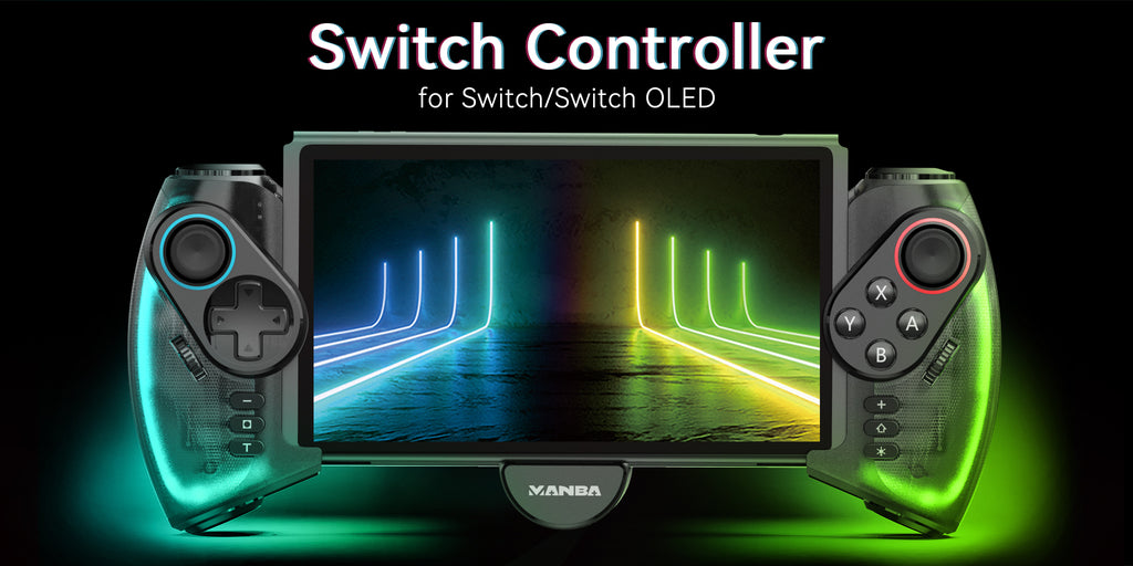 MANBA SW777 LED Switch Joycons Supporting Telescopic Adjustment（Black）
