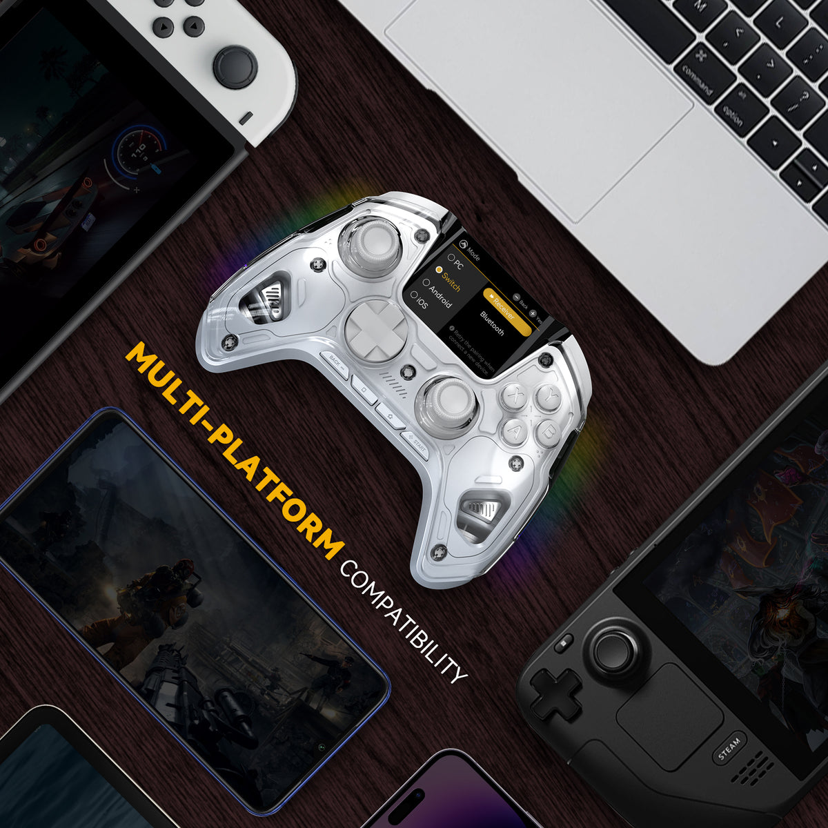 Manba One Wireless Controller - PC Gaming controller with screen ...