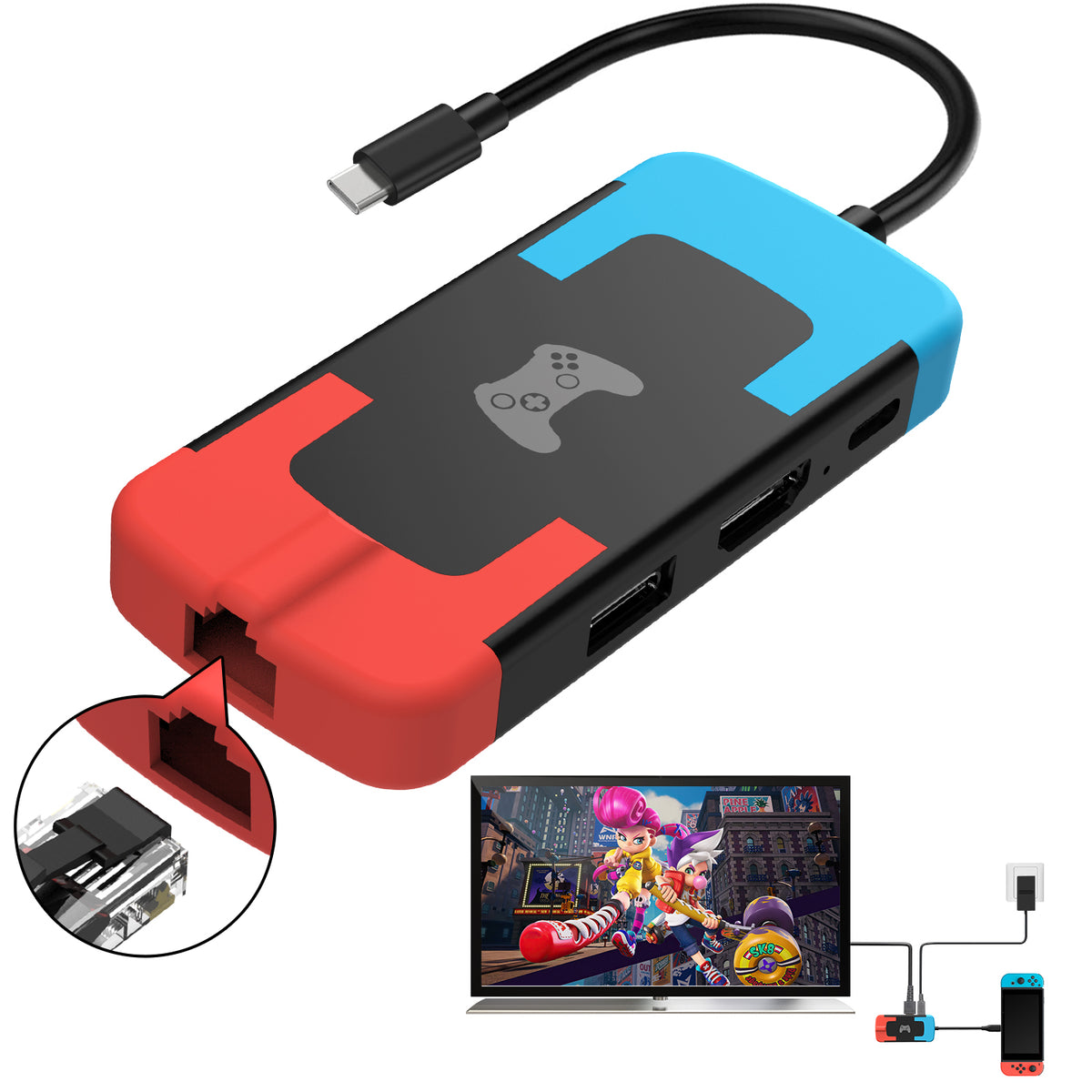 MANBA Switch Dock, Portable TV Ethernet LAN Adapter – MANBA Gaming